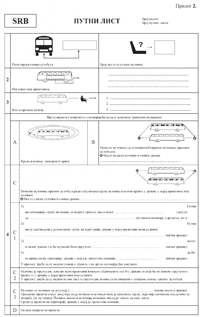 Pravilnik o putnom listu za međunarodni vanlinijski prevoz putnika
