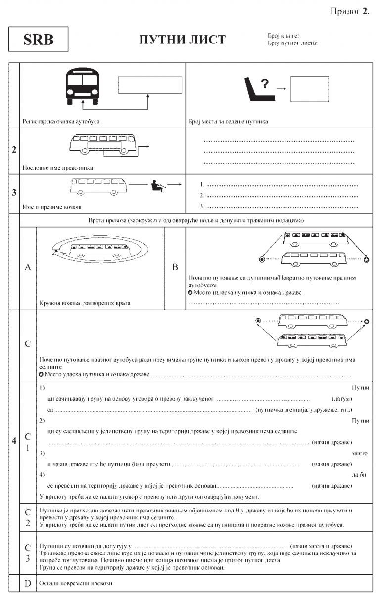 Pravilnik o putnom listu za međunarodni vanlinijski prevoz putnika